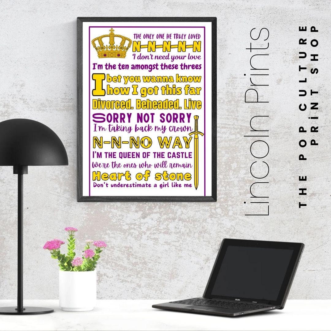 Six Musical Inspired Theatre Poster Print Art Quotes Typography West ...