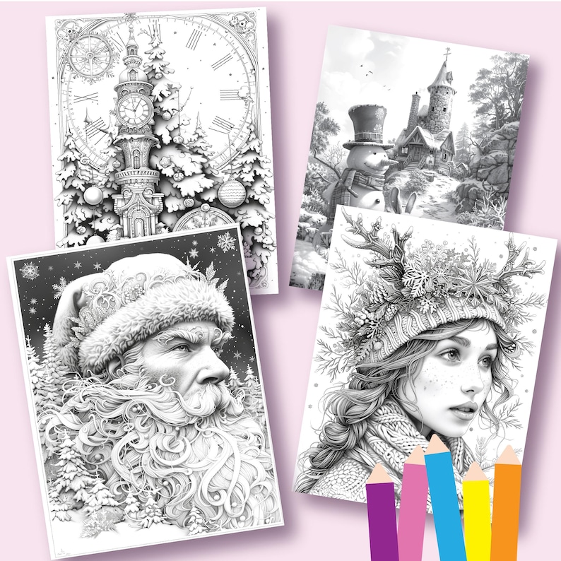 50 Christmas Coloring Pages, Christmas Printable, Christmas Activities ...