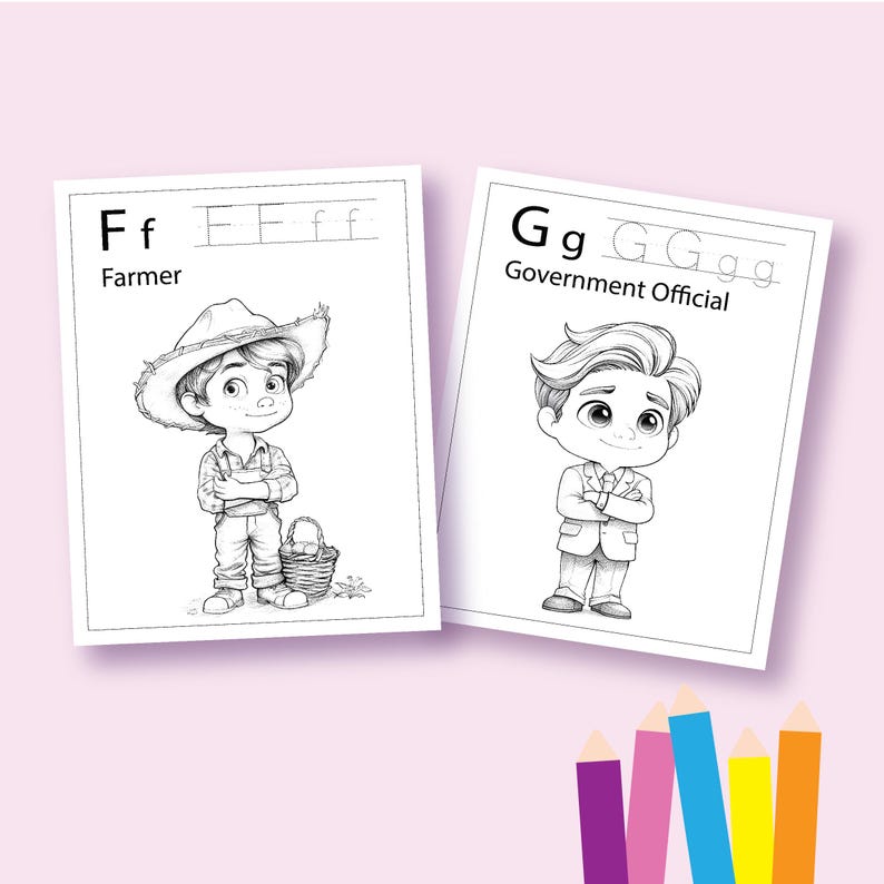 A-Z Occupation Coloring Pages, Kids Worksheets, Printable Alphabet ...