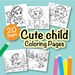 20 Printable Coloring Pages for Kids, Kid's Activities, Digital Files ...