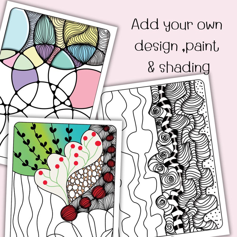 10 Pages Blank Zentangle® Practice Sheet Template,zentangle Pattern ...