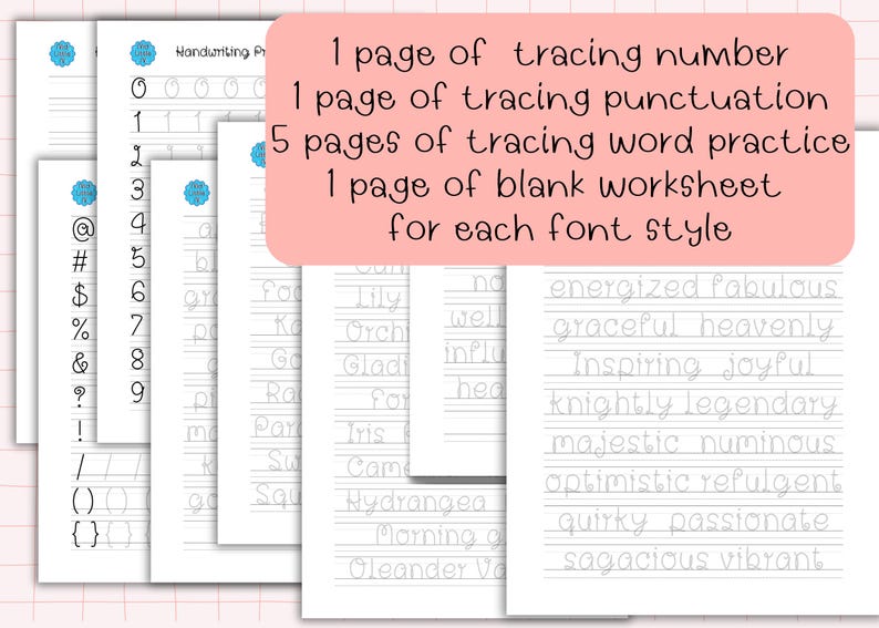 Handwriting Practice Sheets Bundle ,ABC Letter Tracing Workbook Bundle ...