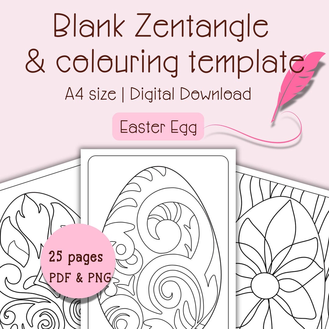 Easter Egg Zentangle® Blank Pattern Templates (PDF & PNG) - Etsy