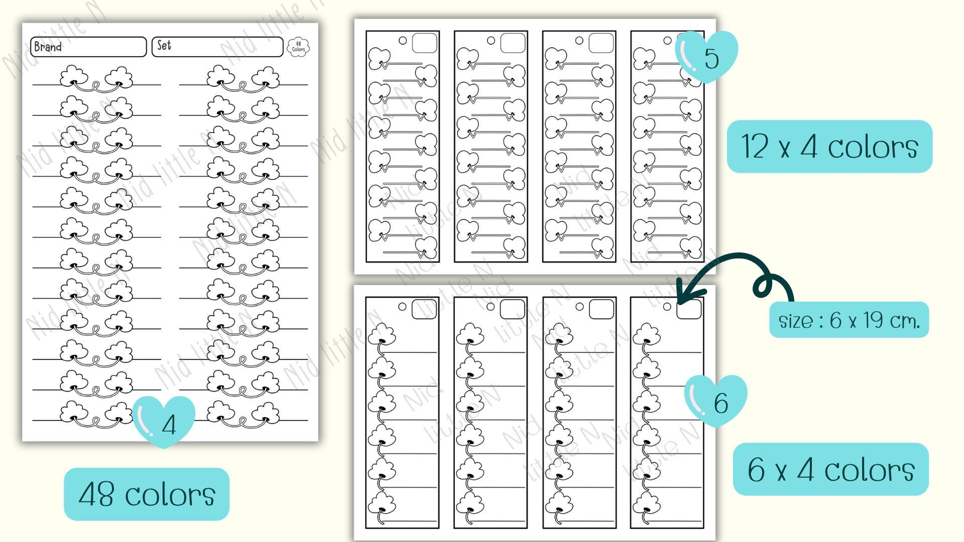Doodle Tree Color Swatch Chart: Marker Test Template (6 Page PDF) - Etsy