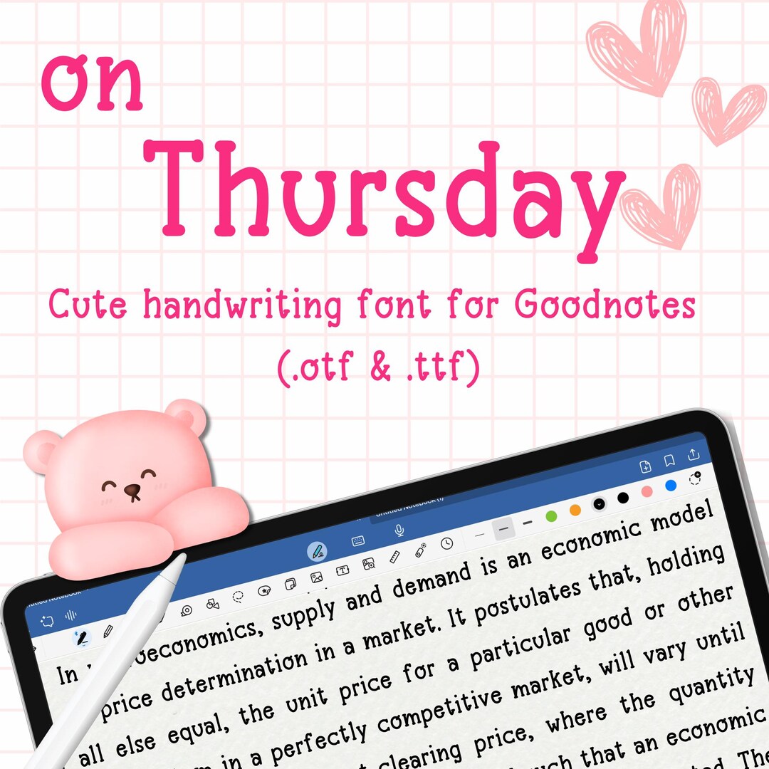 Handwritten Font for Goodnotes, Procreate Fonts, Student Fonts, Planner ...