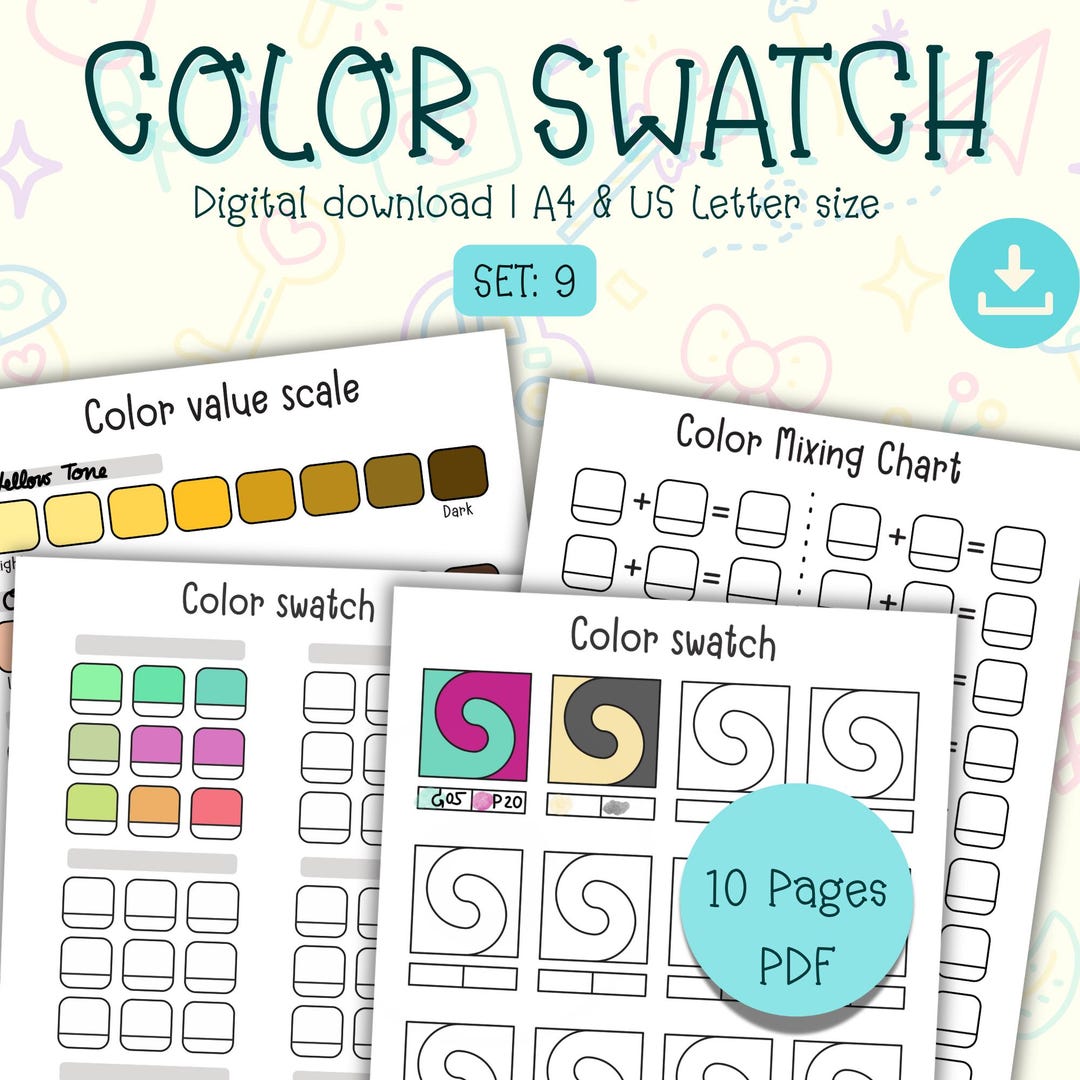 Color Swatch Chart,blank Color Swatch Chart,coloring Practice Sheet ...