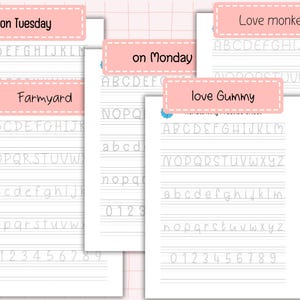 Handwriting Practice Sheets Bundle ,ABC Letter Tracing Workbook Bundle ...