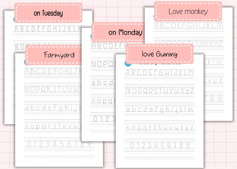 Handwriting Practice Sheets Bundle ,ABC Letter Tracing Workbook Bundle ...