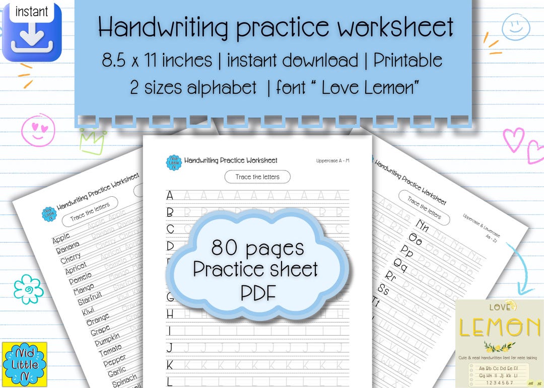 Neat Handwriting Practice Sheet,printable Handwriting Sheet,alphabet ...