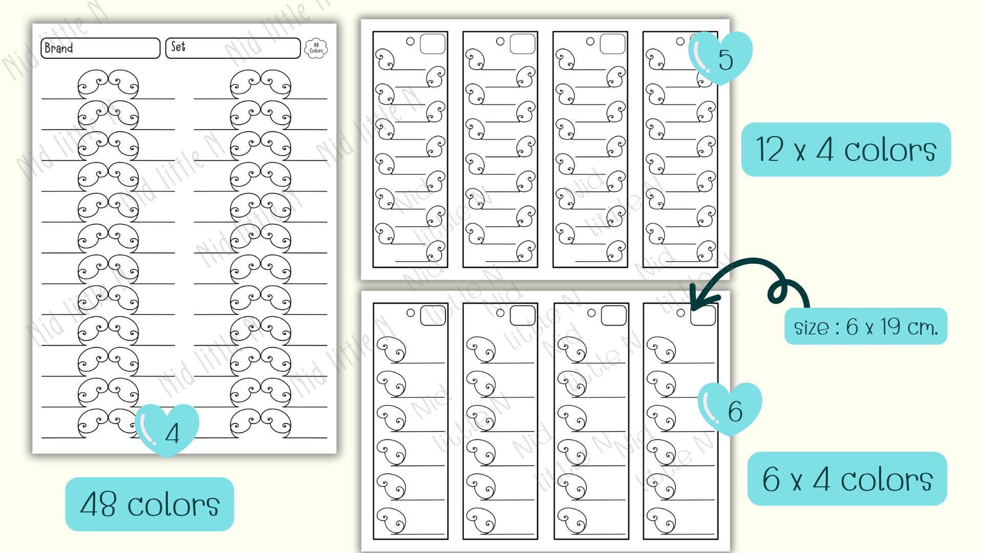 Doodle Color Swatch Chart: Marker Color Tracker (PDF File) - Etsy