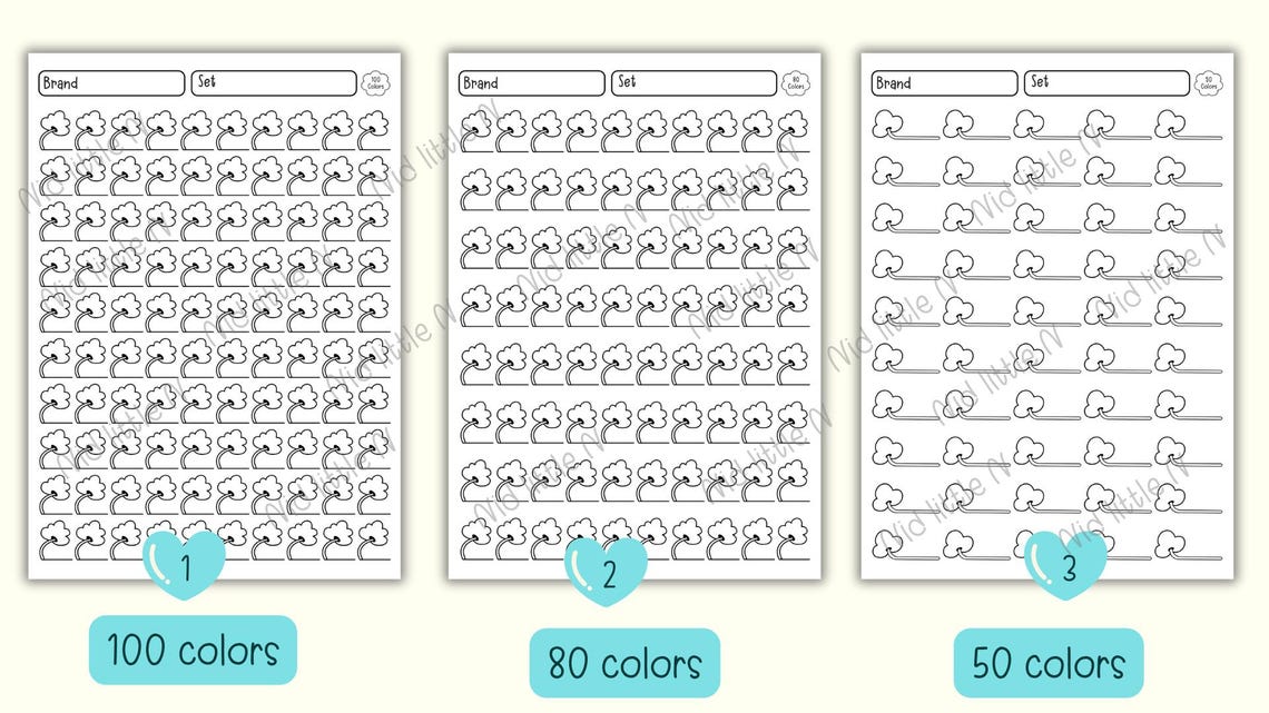 Doodle Tree Color Swatch Chart: Marker Test Template (6 Page PDF) - Etsy