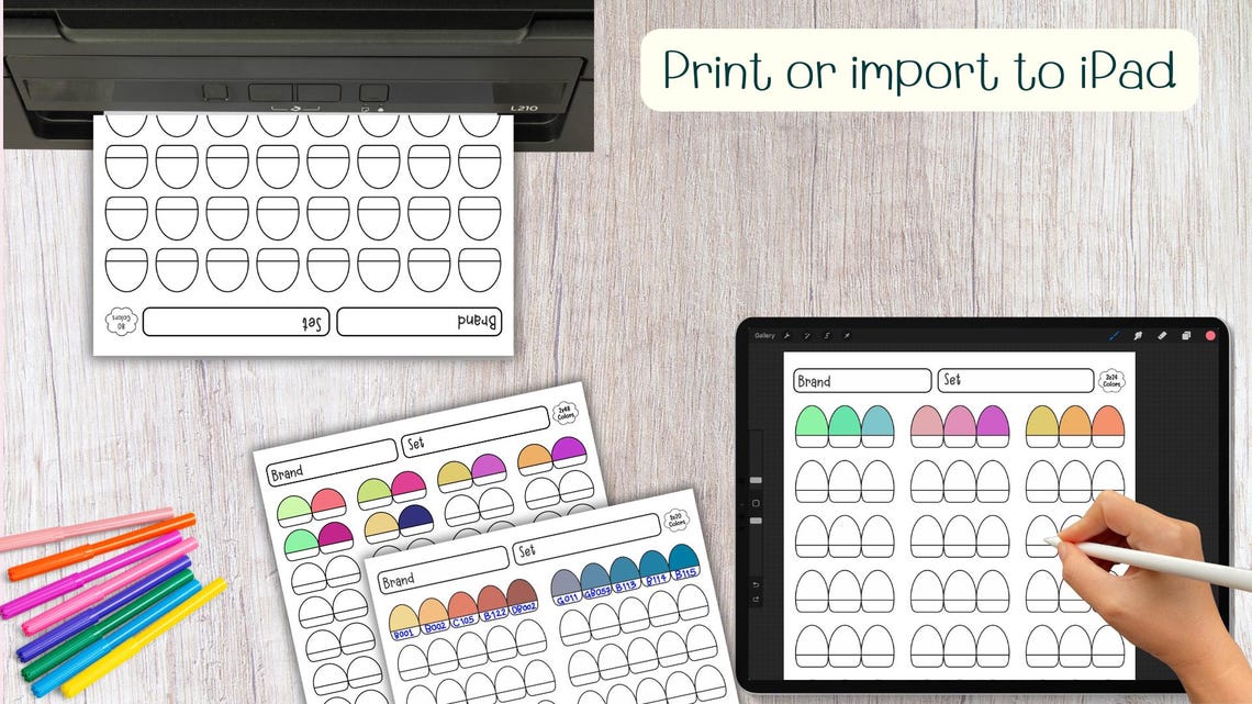 Color Swatch Chart: Marker Test Palette (digital Download) - Etsy