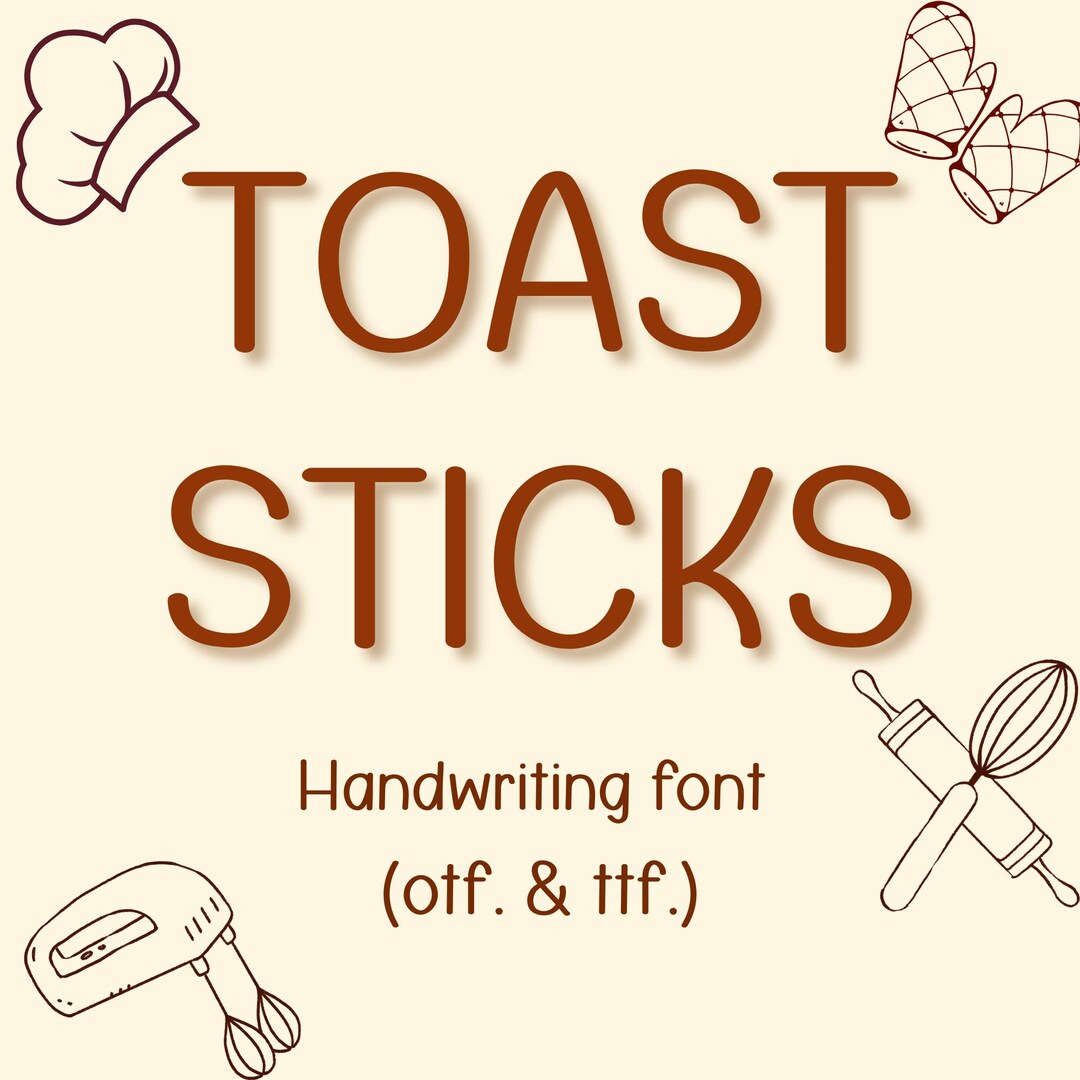 Toast Sticks Handwriting Font for Digital Planner, iPad , Neat Note ...