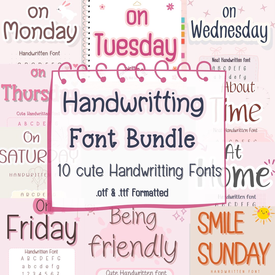 10 Fonts Bundle Handwritten, Goodnotes Font, Simple Font,student Font ...