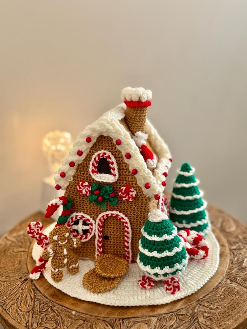 Christmas Gingerbread House Crochet Pattern, Christmas Tree Crochet ...