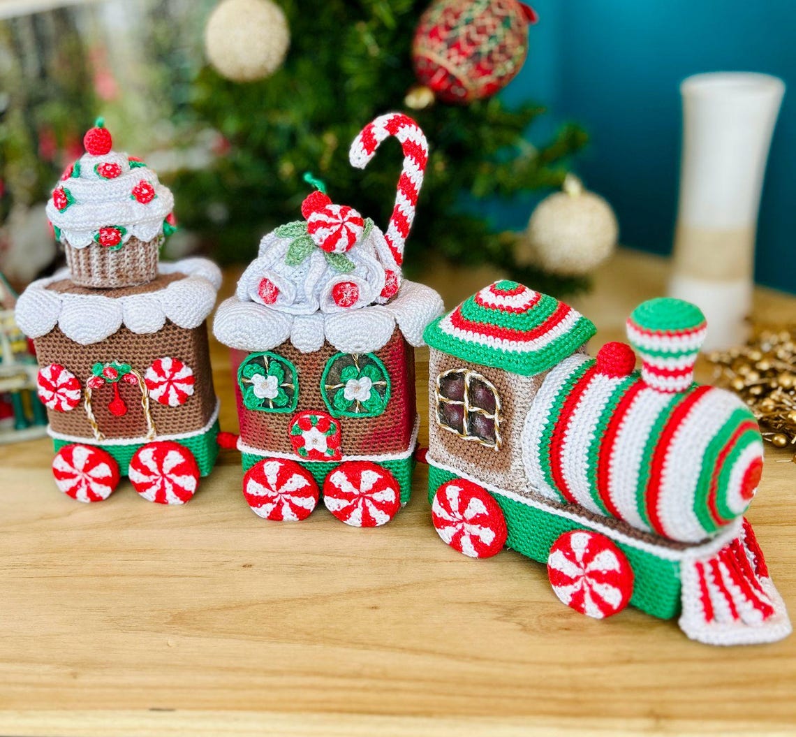 Sweet Christmas Train Crochet Pattern, Christmas Crochet, Christmas ...