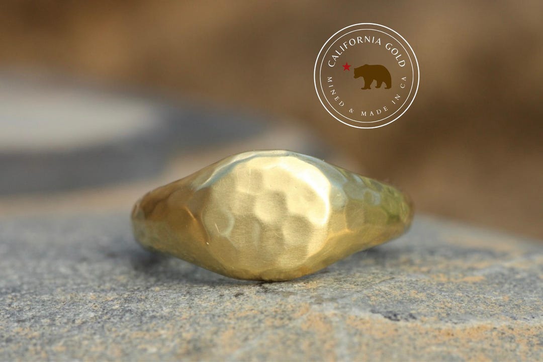 10mm Signet Ring Solid 20K River Gold, California Gold, Nontraditional ...