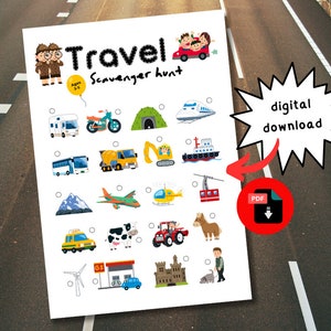 Printable Travel Scavenger Hunt for Kids Ages 3-5 Road Trip Activity - Etsy