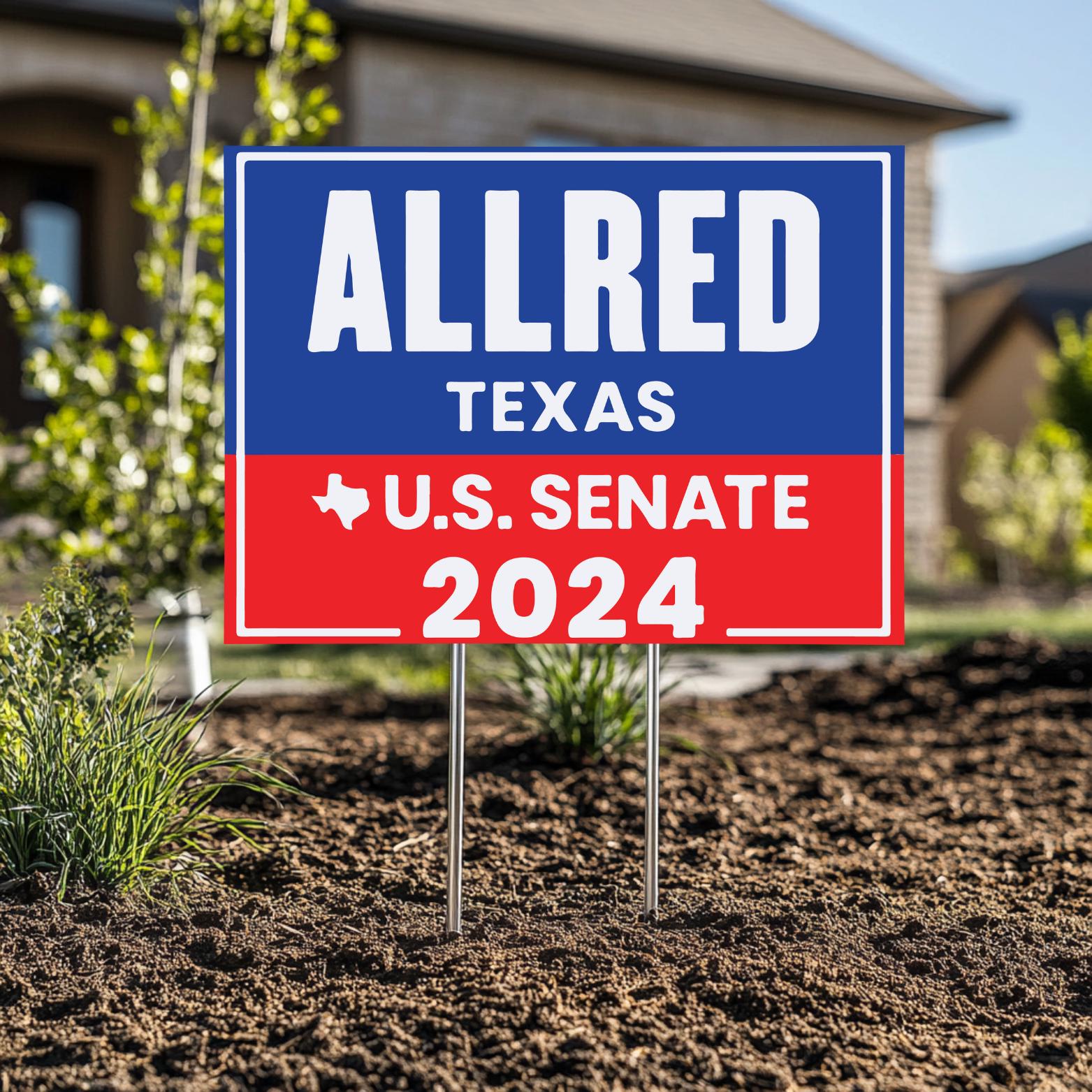 Colin Allred US Senate Yard Sign, Coroplast US Senate Election Colin ...