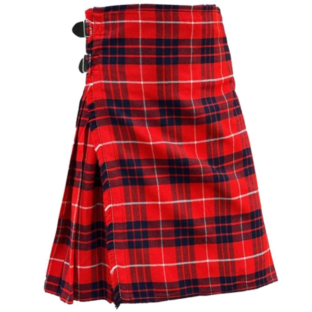 Scottish Traditional Red Hamilton 8 Yard Heavy Weight Tartan Kilt - Men ...