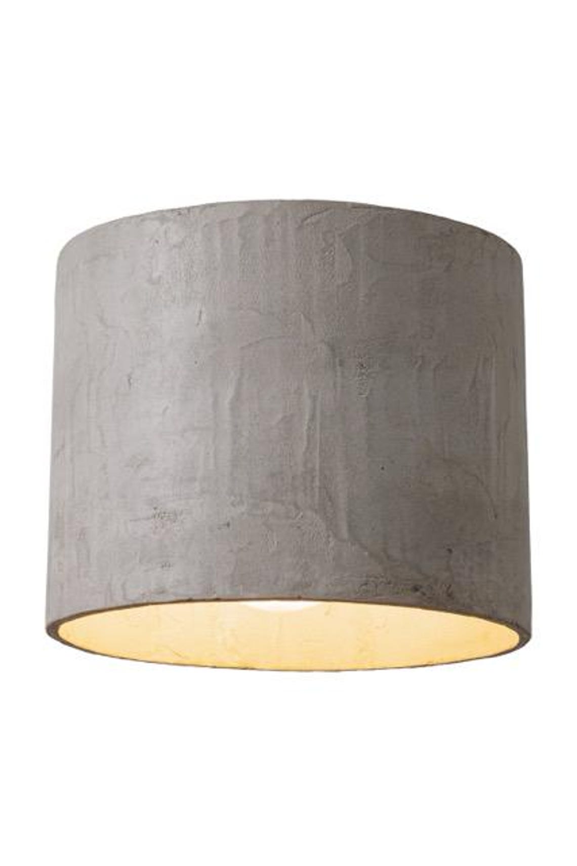 Microcement Light Gray Ceiling Light, Concrete Look Lamp, Handmade ...