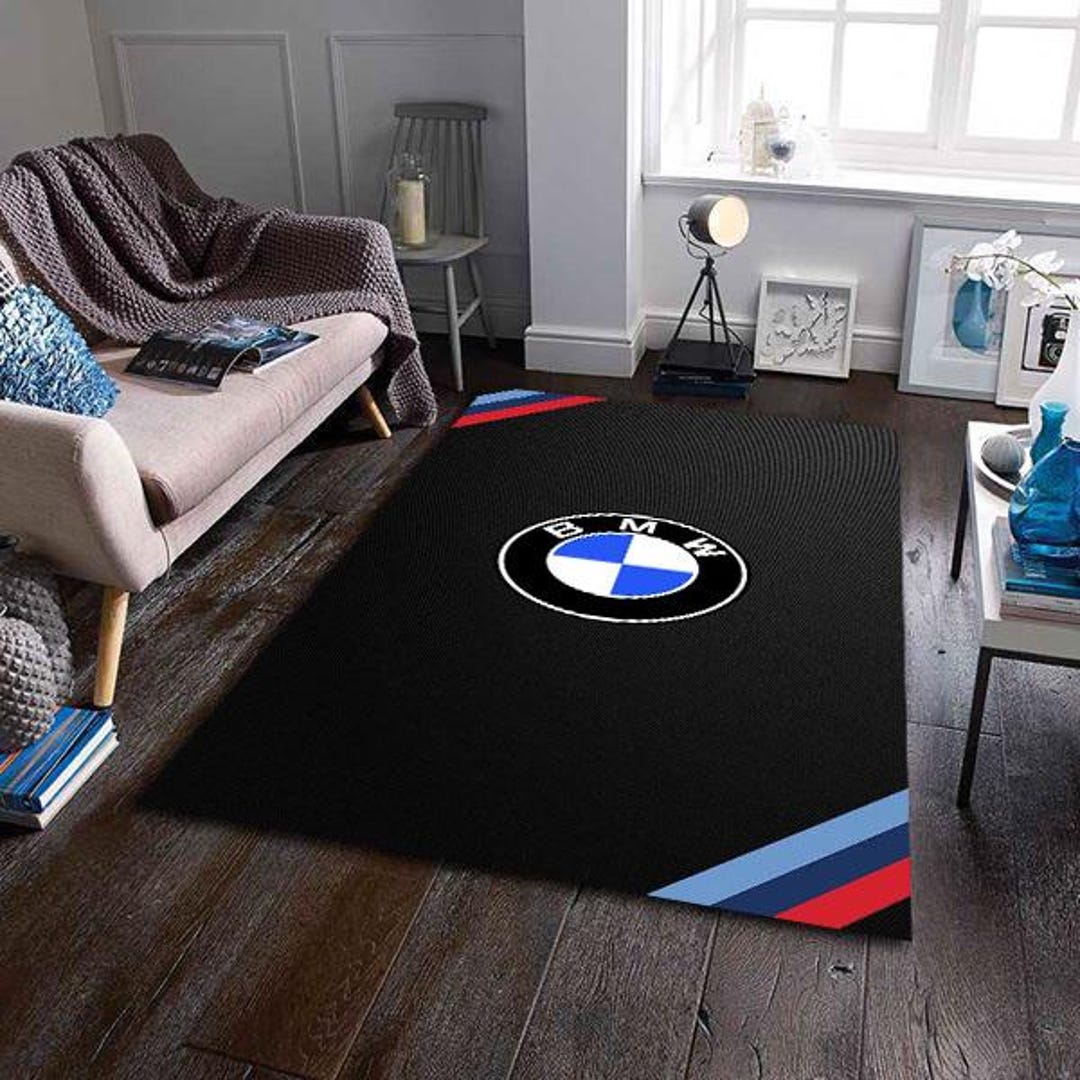 BMW Rug, Car Logo Rug, BMW, Modern Rug, Anti-slip Rug, Living Room Rug ...