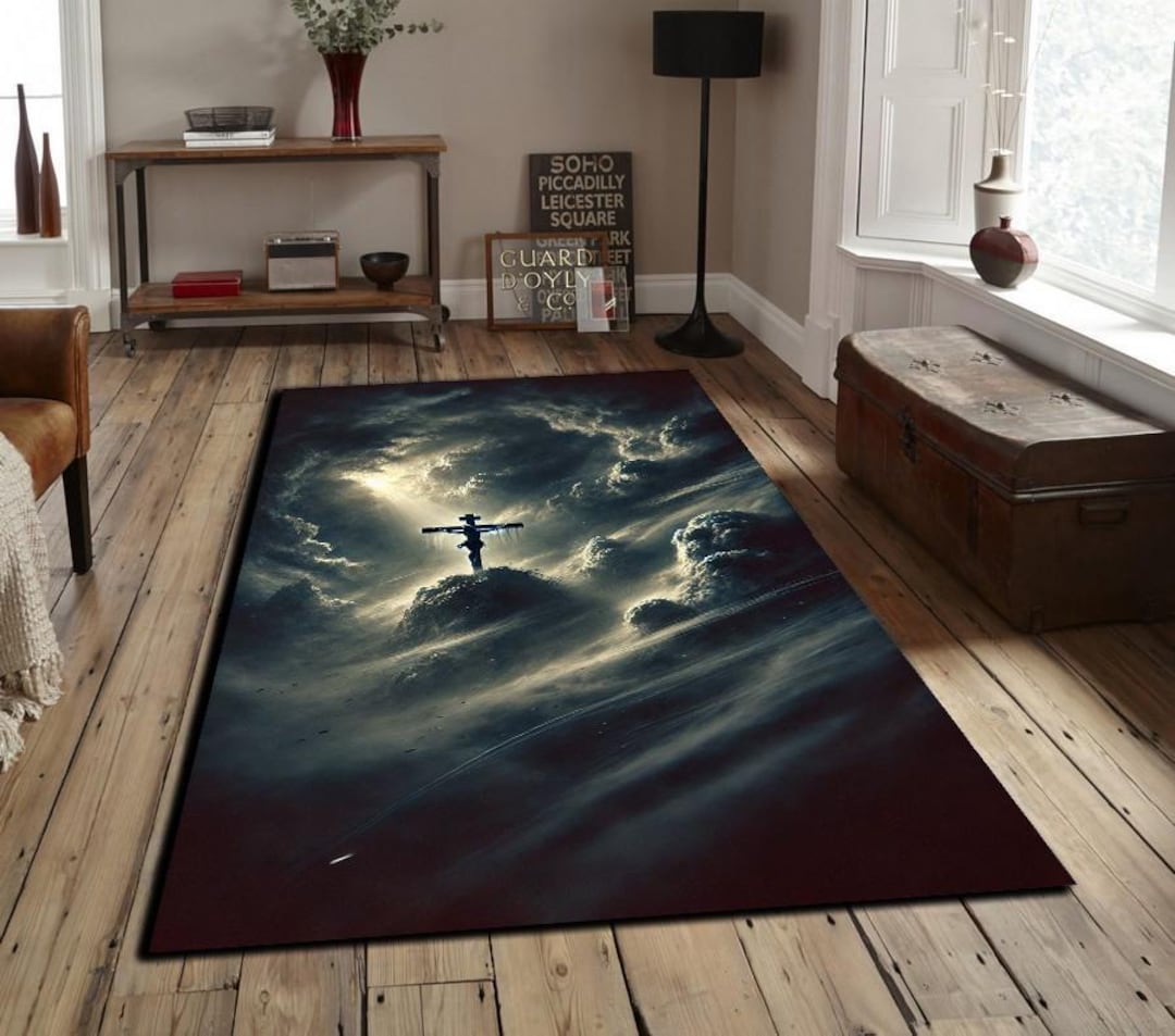 Jesus Rug, Modern Christian Rug, Anti-slip Rug, Living Room Rug, Teen ...