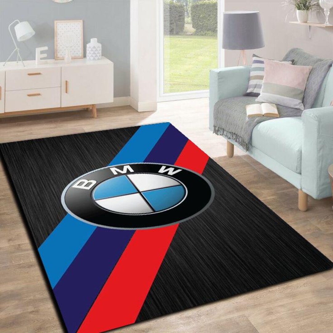 BMW Rug, Car Logo Rug, BMW, Modern Rug, Anti-slip Rug, Living Room Rug ...