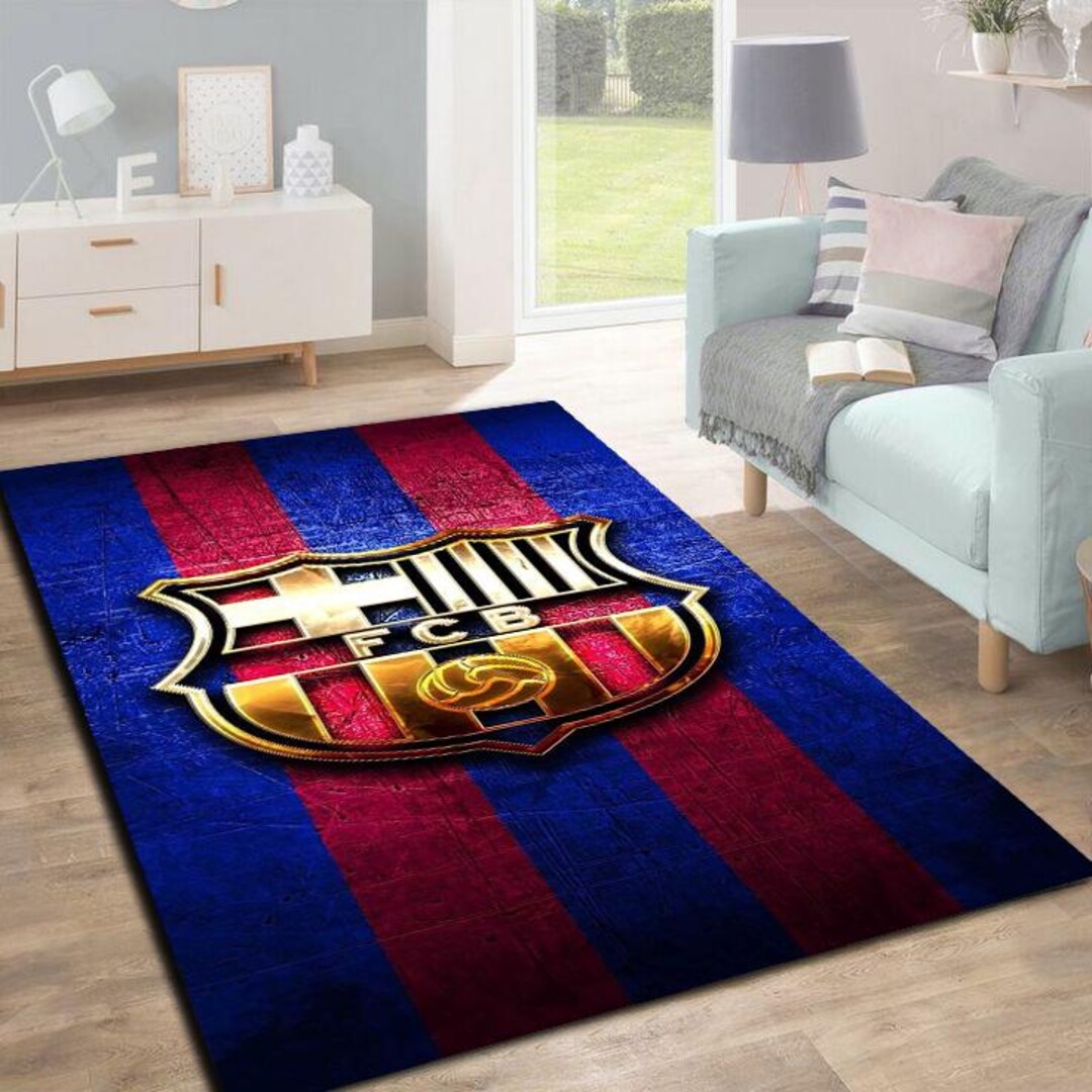 Barcelona Rug, Football Rug, Modern Rug, Antislip Rug, Living Room Rug ...
