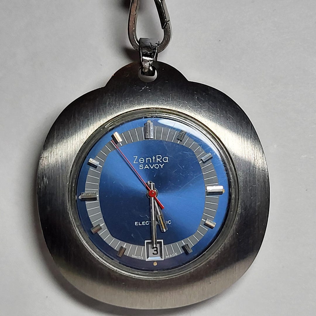 Pocket Watch ZENTRA Savoy ELEKTRIC Swiss Original Vintage - Etsy