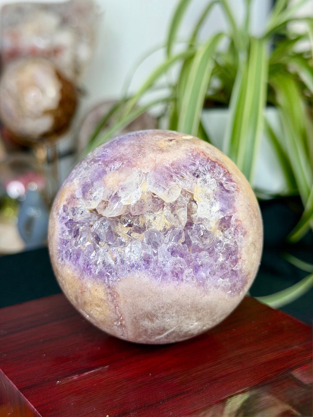 Pink Amethyst Sphere | Raw Crystal, Heart Chakra (436g) - Etsy