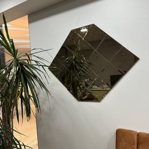 Geometric Wall Mirror, Square & Triangle Pieces, Mirror Wall Decor ...
