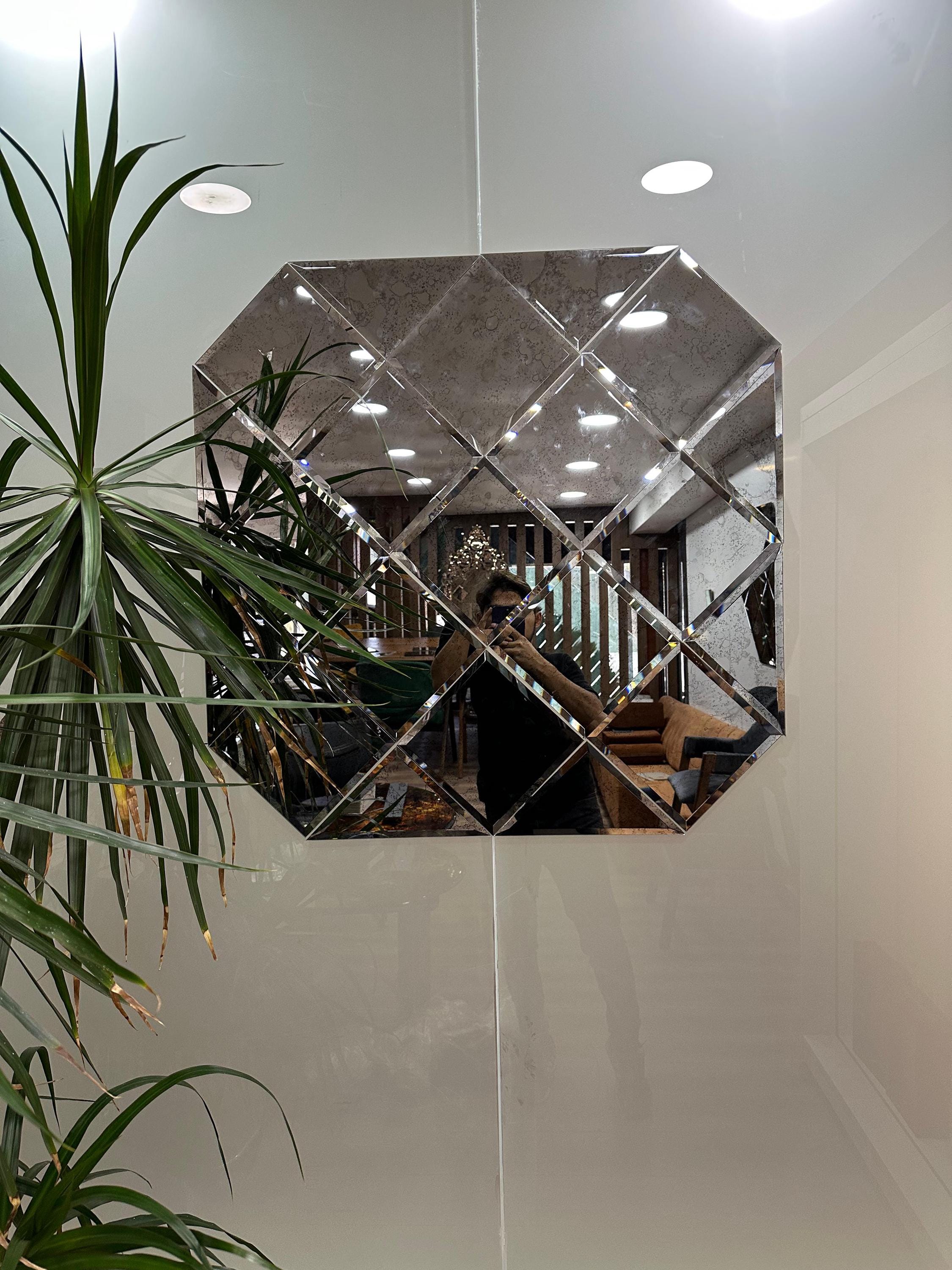 Mirror Wall Art, Geometric Wall Mirror, Mirror Wall Decor, Decorative ...