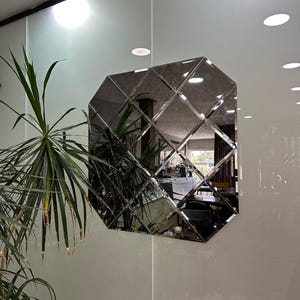 Geometric Wall Mirror, Square & Triangle Pieces, Mirror Wall Decor ...