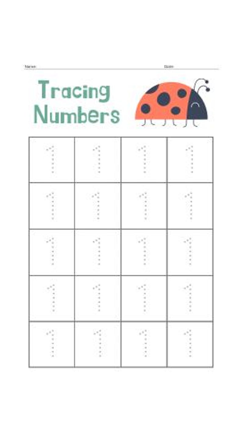 Number Tracing for Kids - Etsy
