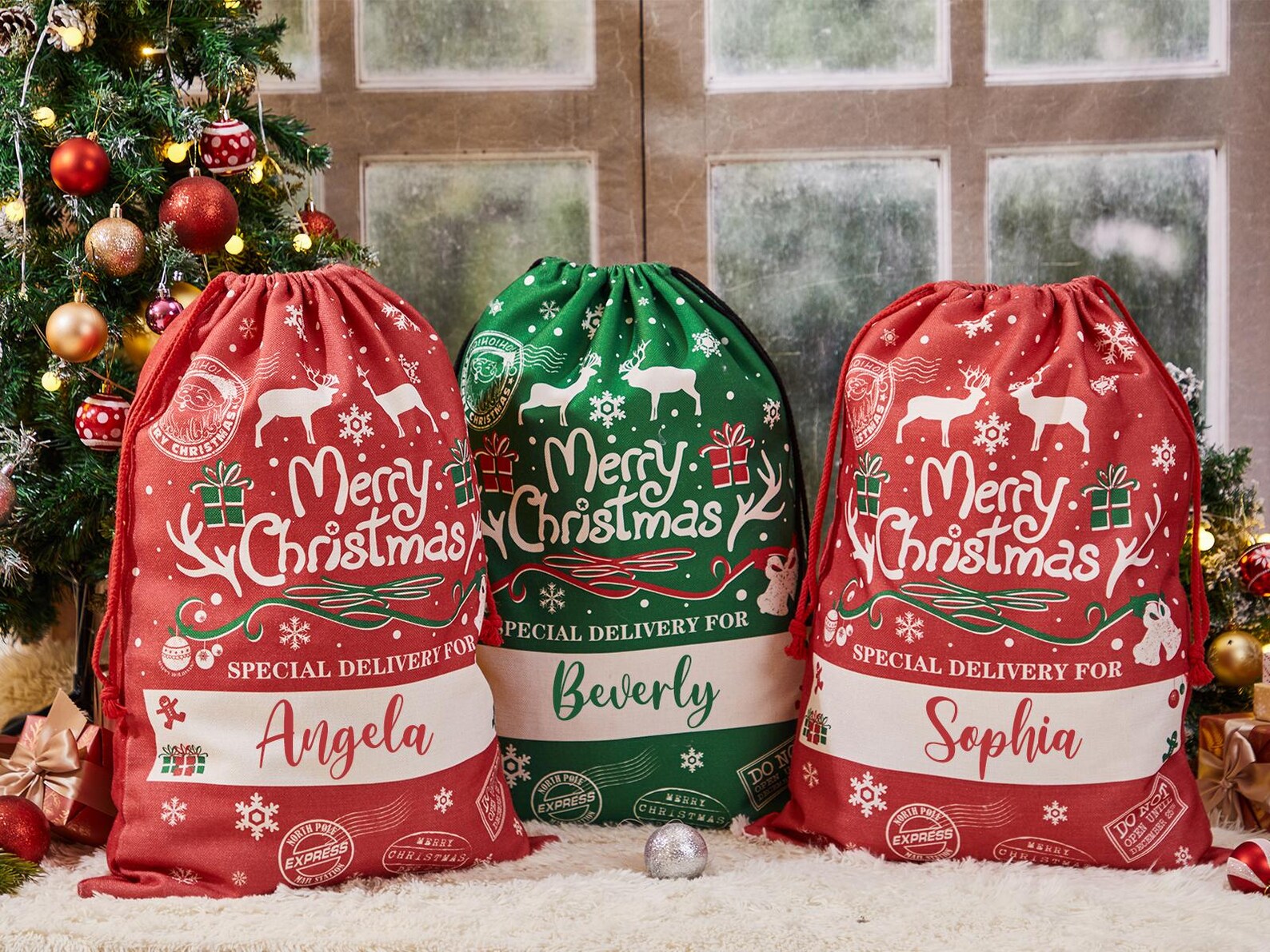 Custom Name Christmas Santa Bag,christmas Gift Bags for Kids and Adults ...