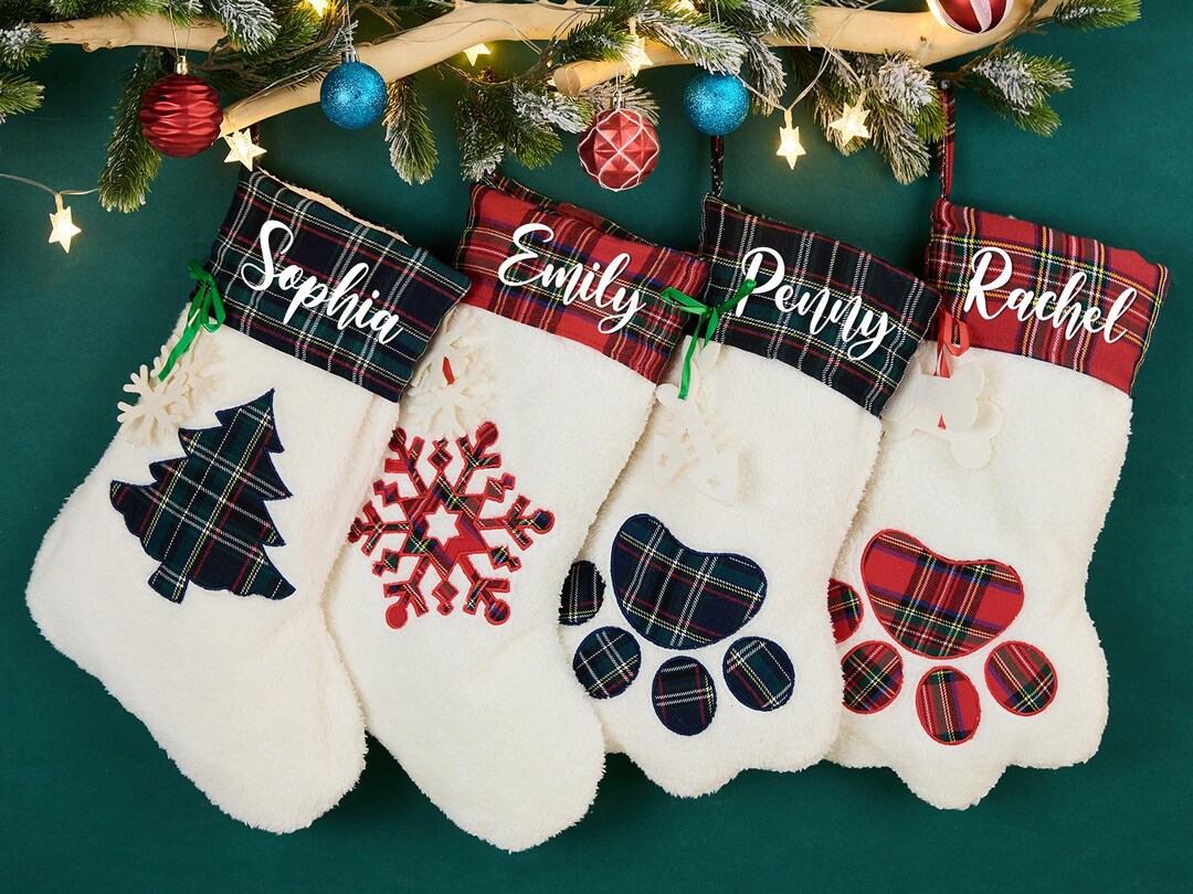 Personalized Paw Print Dog Christmas Stocking,pet Christmas Stockings ...