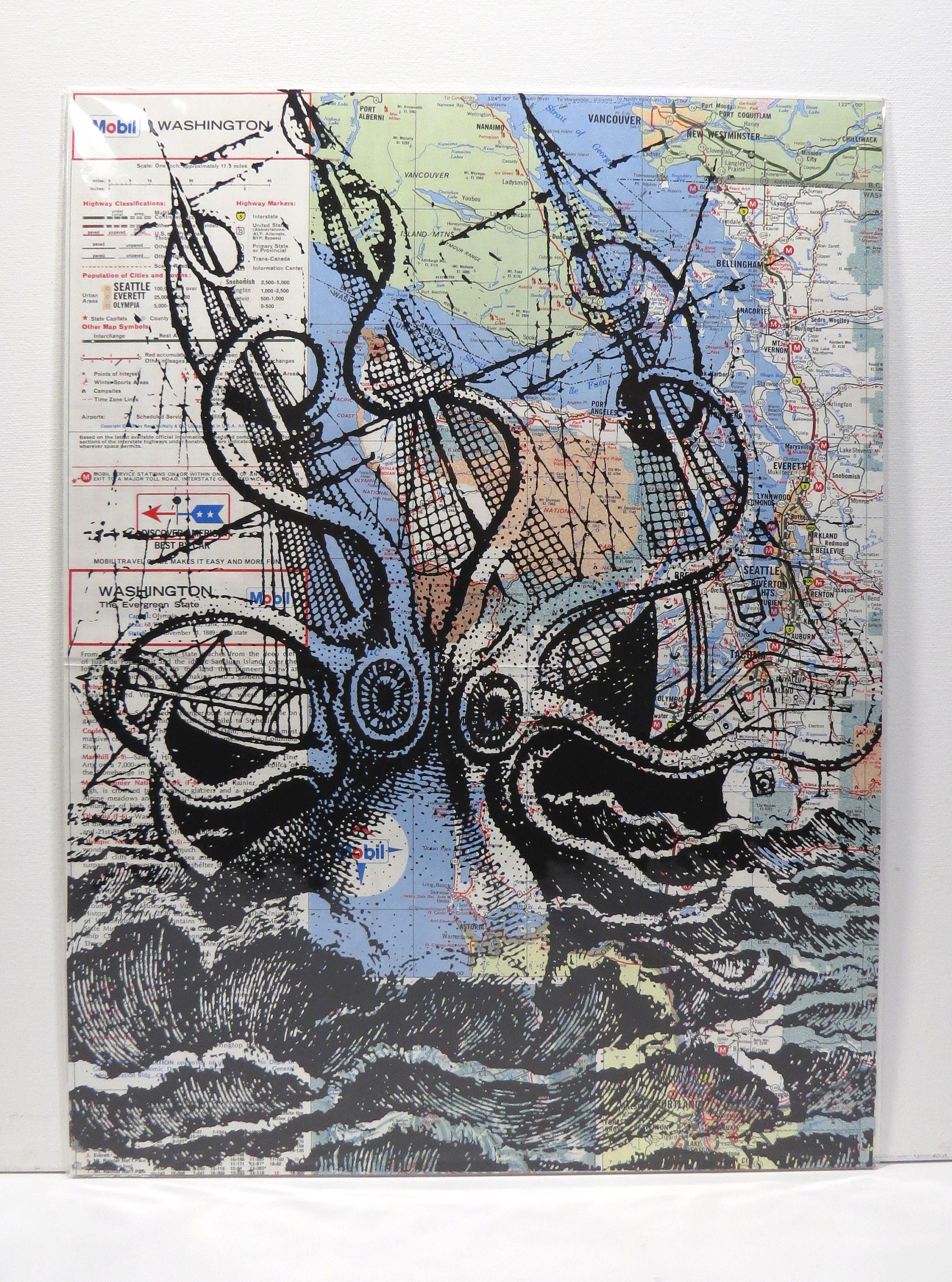 The Kraken Vintage Map Screenprint | Etsy