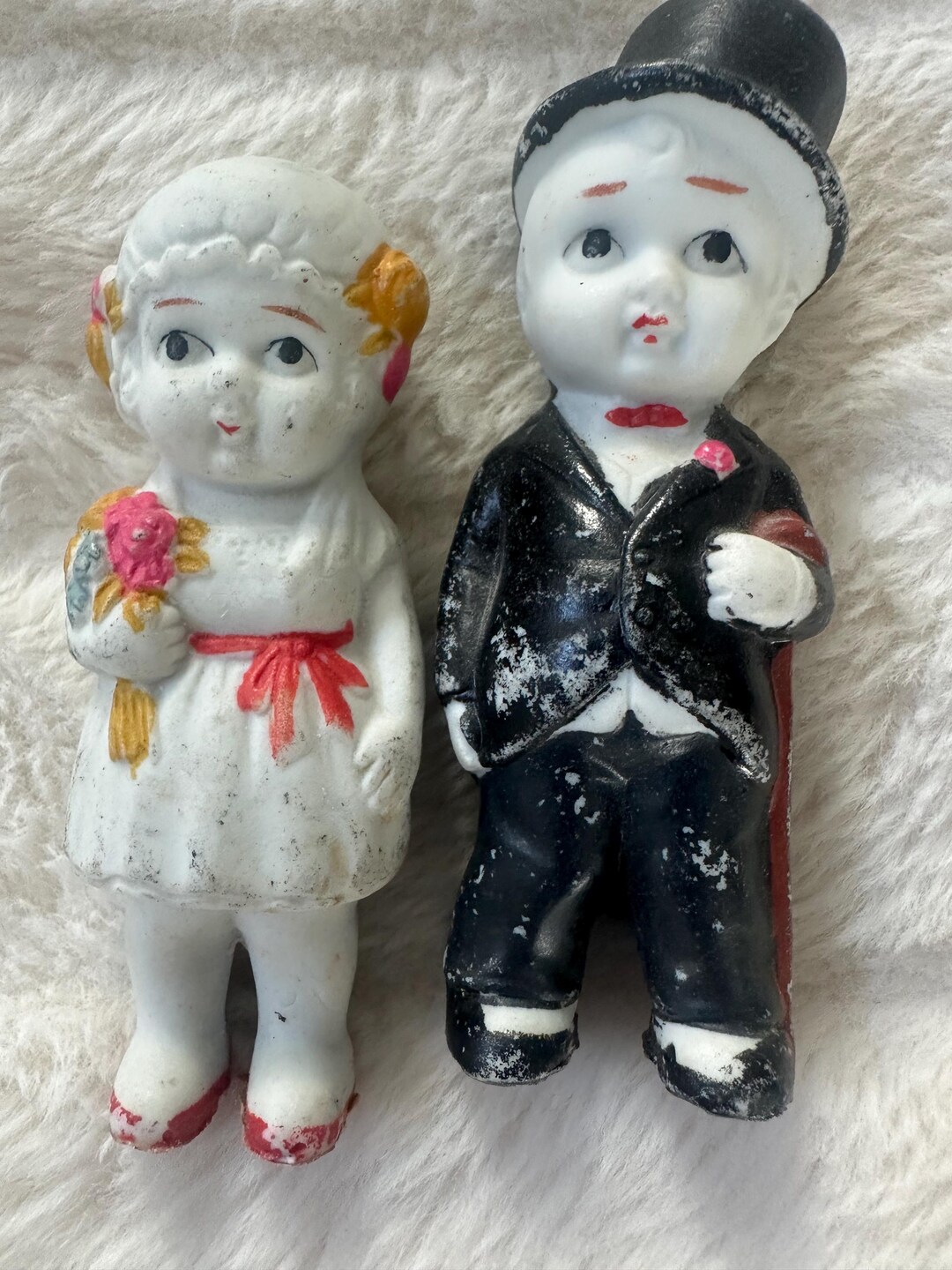 Vintage Ceramic Bride and Groom Figurines / Cake Topper - Etsy