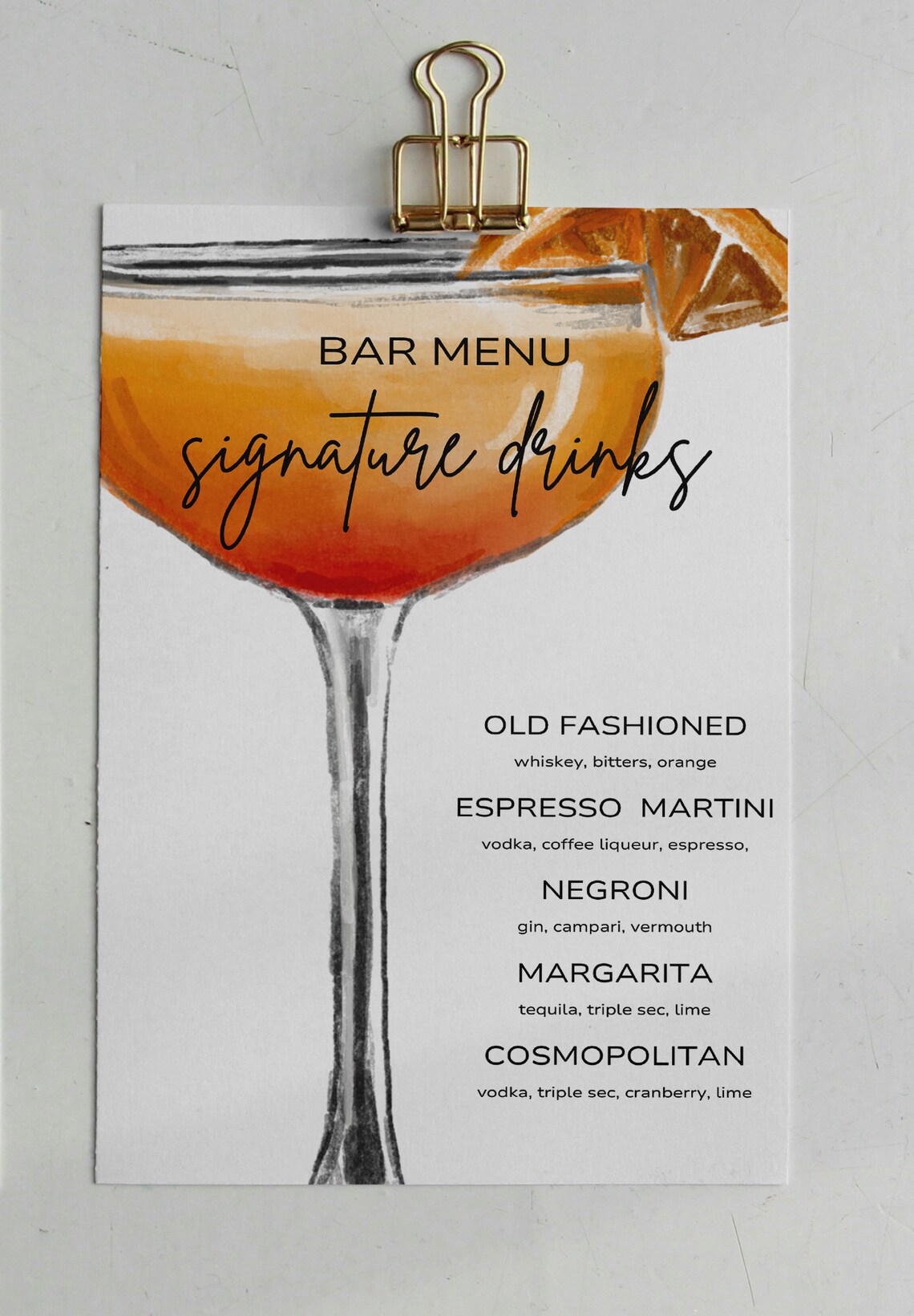 Editable Bar Menu Template - Etsy