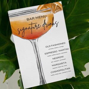 Editable Bar Menu Template - Etsy