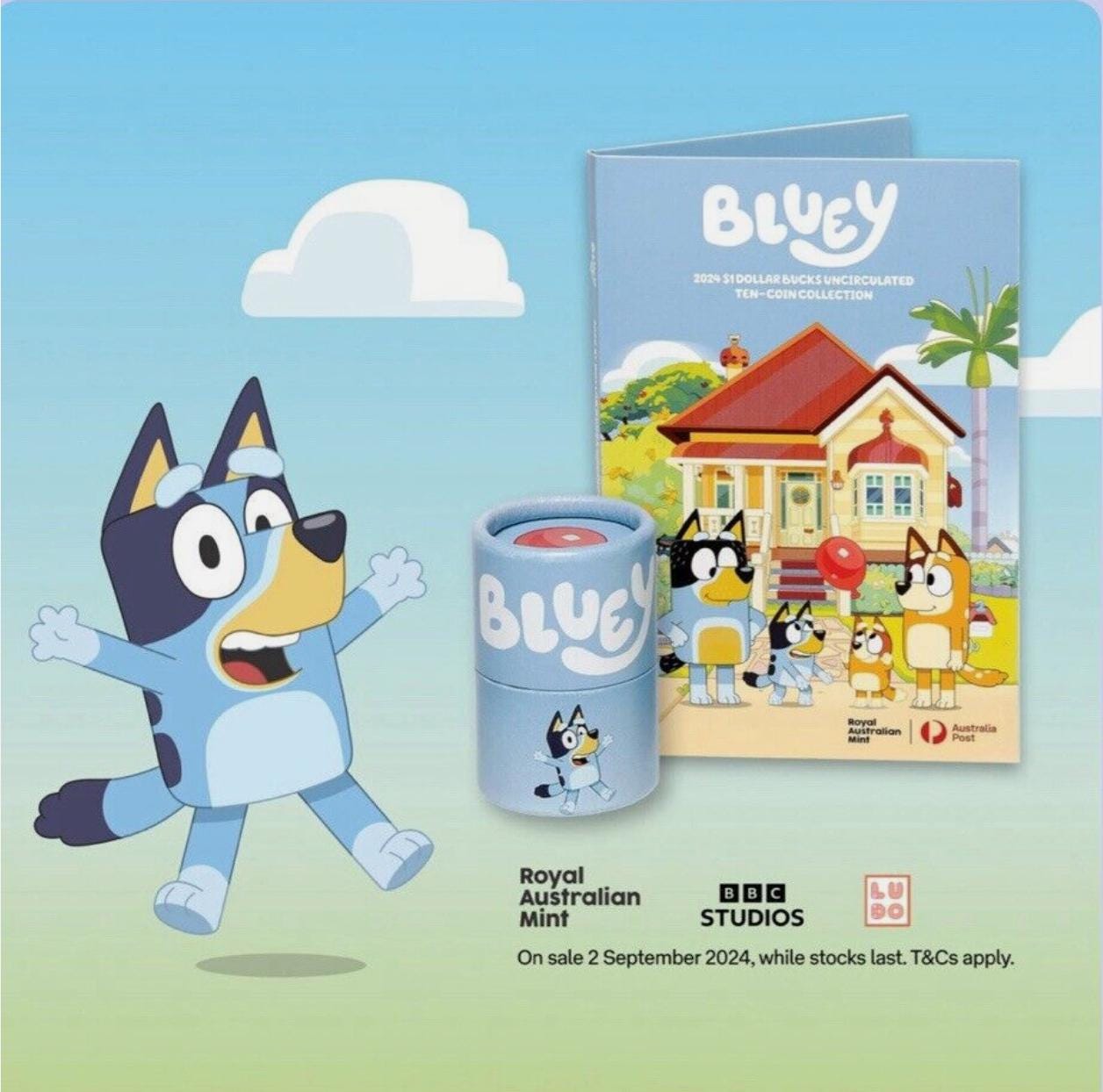 Bluey 10 Coin Tube and Folder Set - Etsy