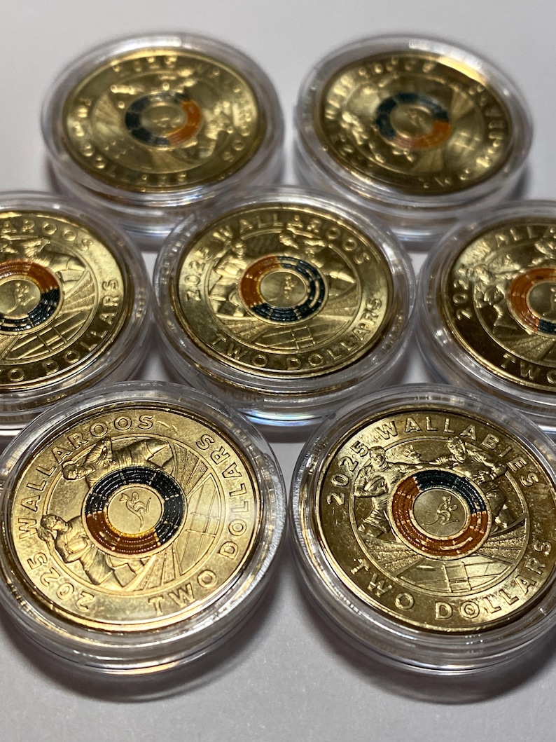2025 2 Dollar Coloured Coin - Wallabies & Wallaroos - Etsy Australia