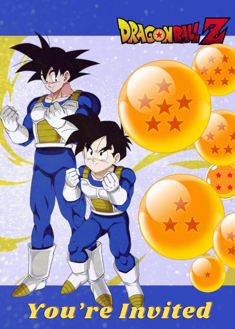 Dragon Ball Z Birthday Invite Card - Etsy