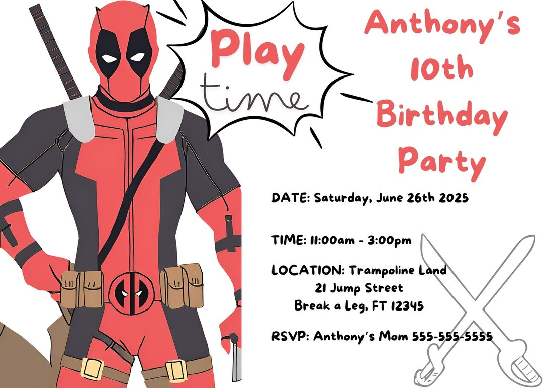 Dead Pool Party Invitation - Etsy