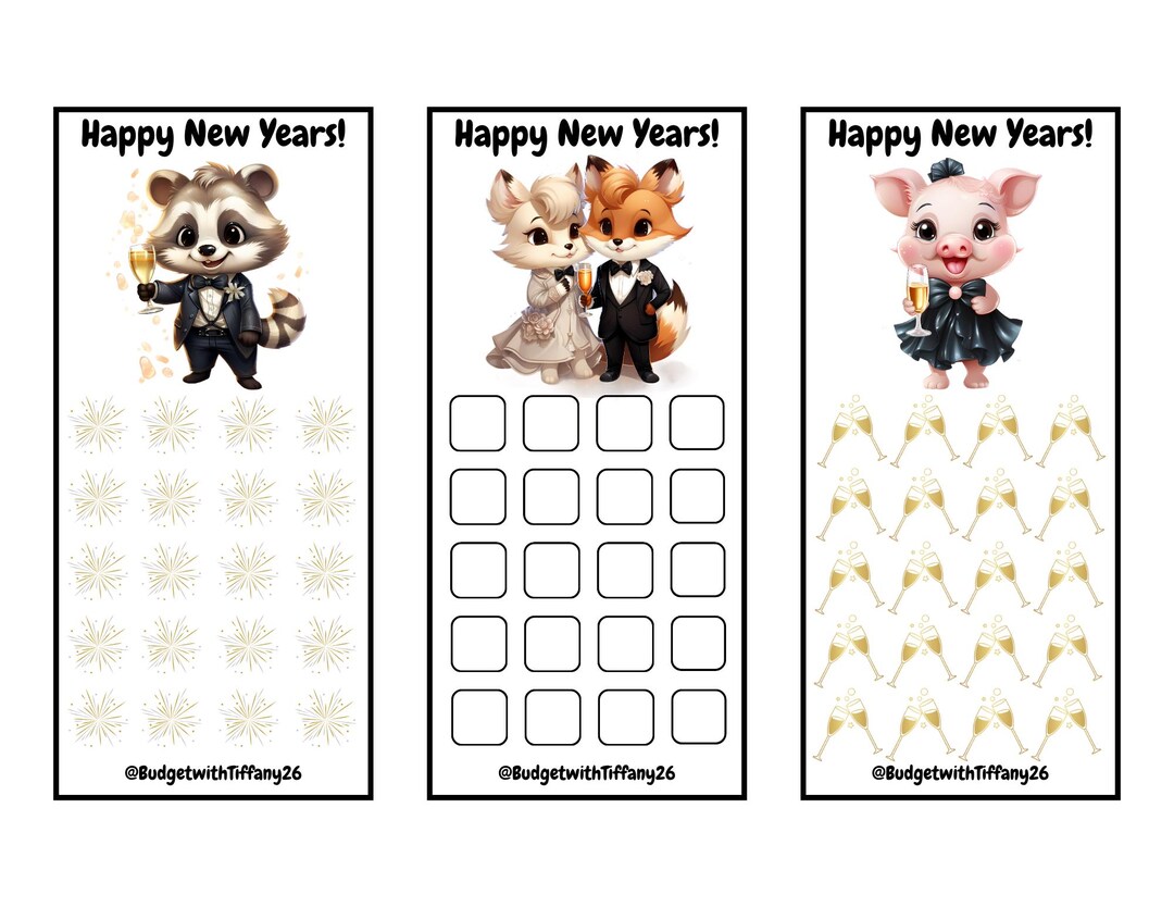 Happy New Years Mini Savings Challenges Digital Download - Etsy