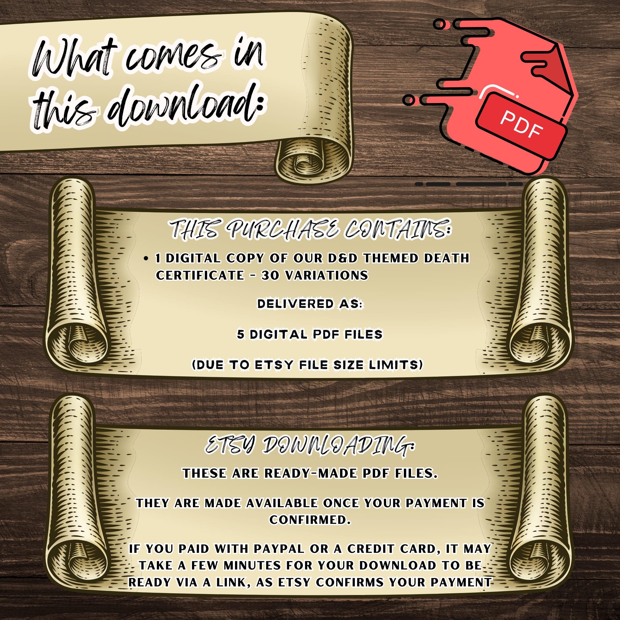 Death Certificate for Dnd / Ttrpgs digital PDF Download, Printable ...