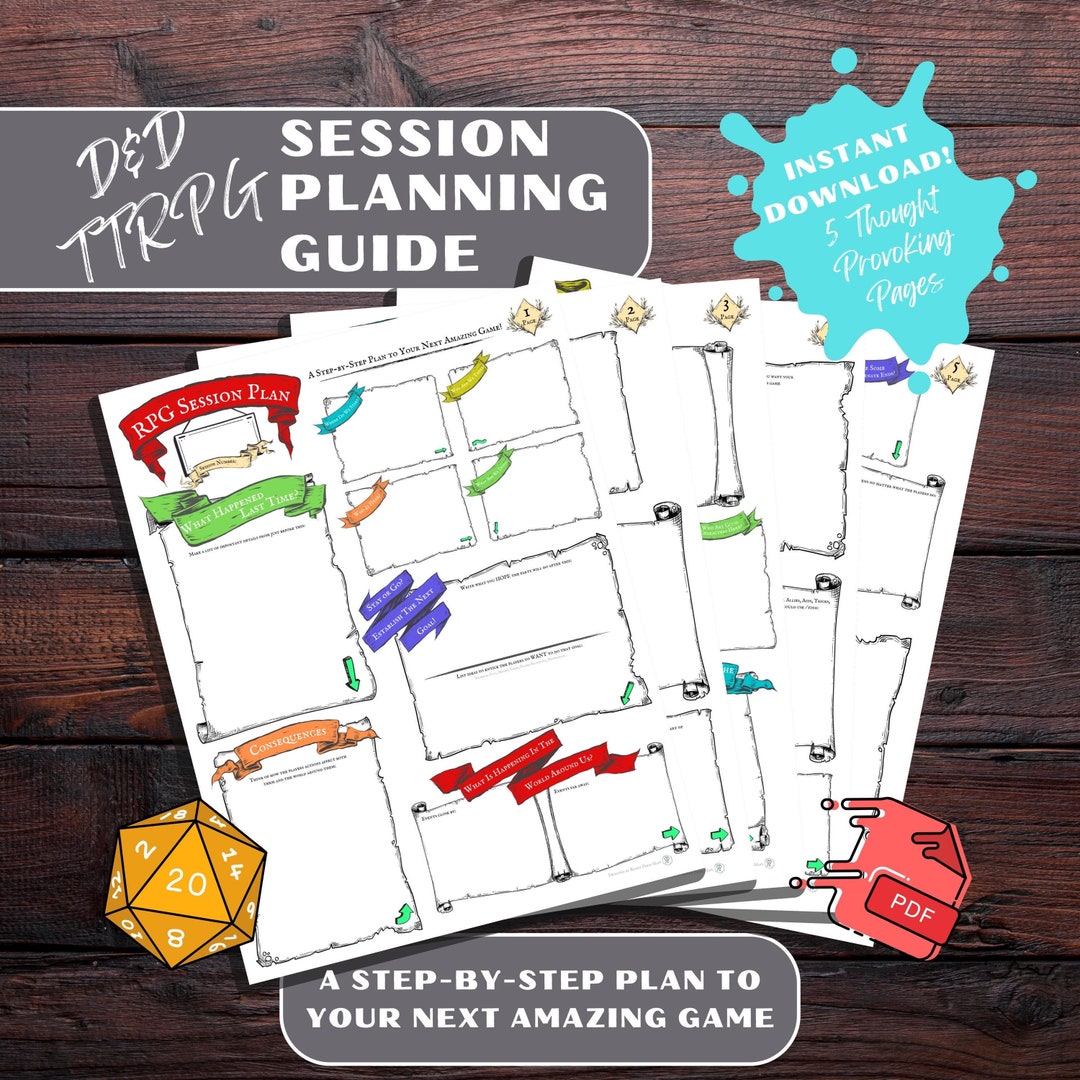 Dnd Session Planning Guide - Colorful Scroll Themed Dungeon Master Tool ...