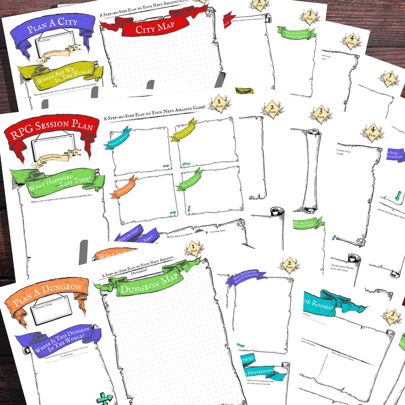Complete Collection Dnd Planning Guides - Colorful Scrolls - Dungeon ...