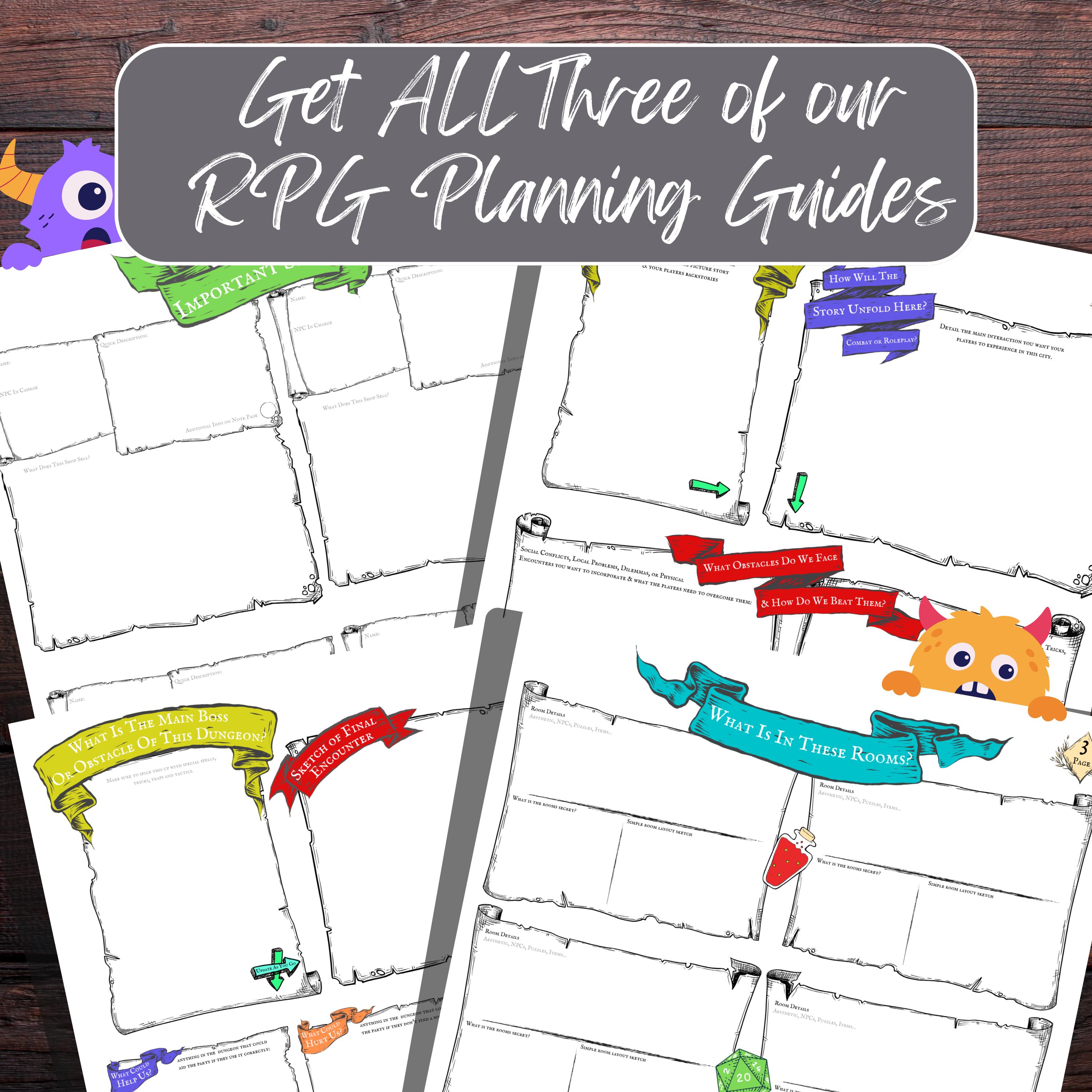 Complete Collection Dnd Planning Guides - Colorful Scrolls - Dungeon ...